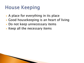 House Keeping | PPTX