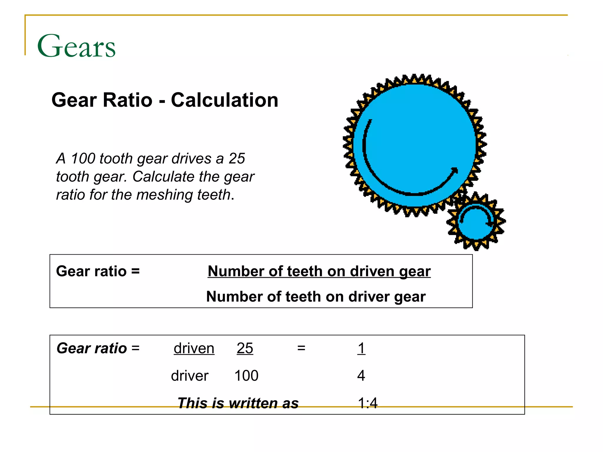 Gear and Gear trains | PPT