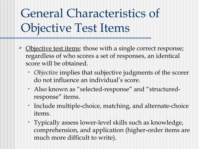Objective Tests | PPT