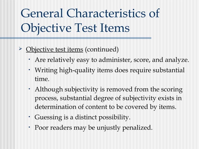 Objective Tests | PPT