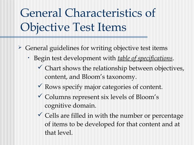 Objective Tests | PPT