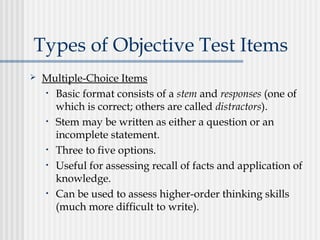 Objective Tests | PPT