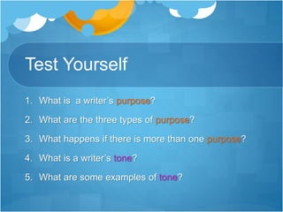 Chapter 8: Purpose and Tone | PPTX