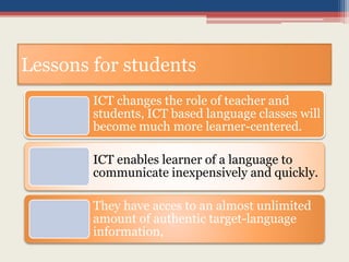 Chapter 8 "Further Concerns in Developing ICT in Language Learning" | PPT