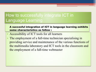 Chapter 8 "Further Concerns in Developing ICT in Language Learning" | PPT