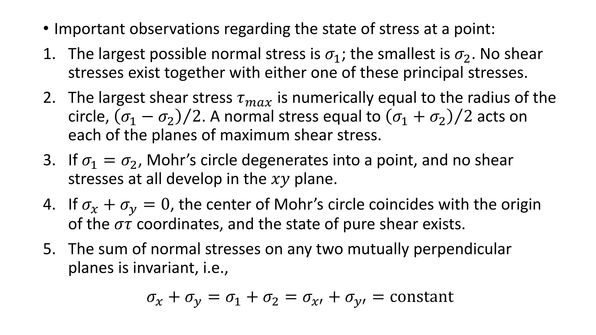 Chapter 8: Transformation of Stress and Strain; Yield and Fracture ...