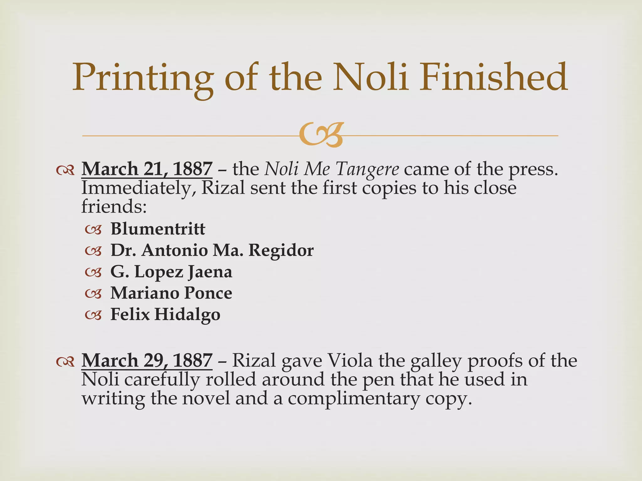 Chapter 8: Noli Me Tangere Published in Berlin (1887) | PPTX