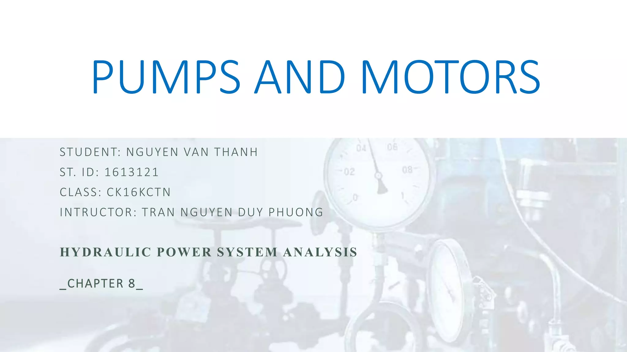 Hydraulic pumps and motors | PPT