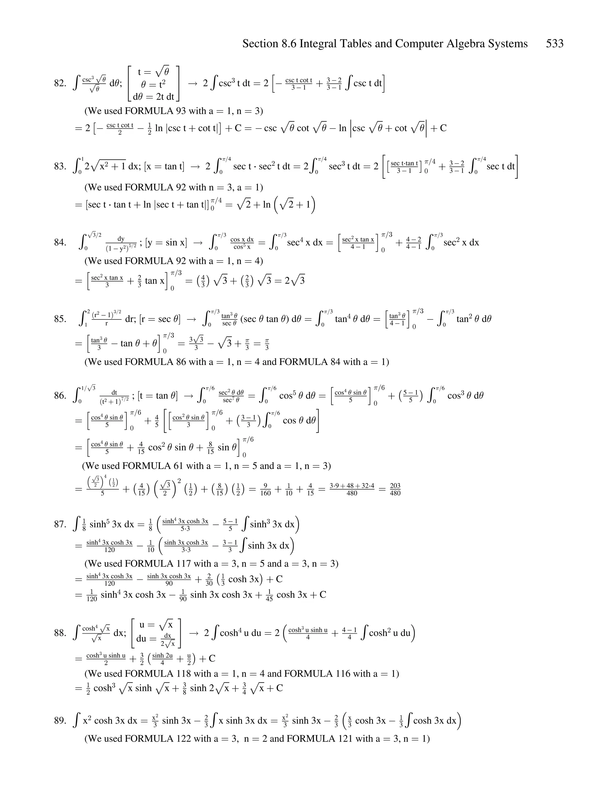 Chapter 8: TECHNIQUES OF INTEGRATION | PDF