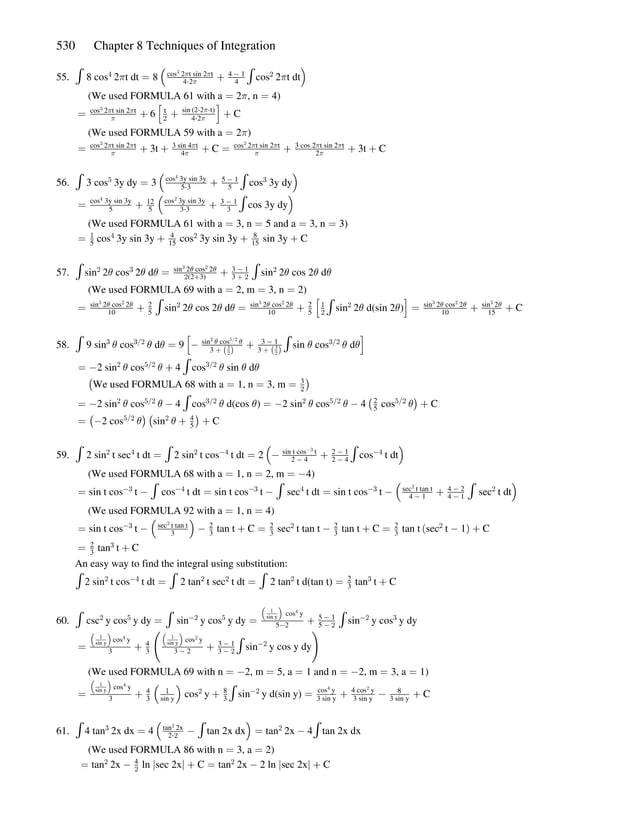 Chapter 8: TECHNIQUES OF INTEGRATION | PDF