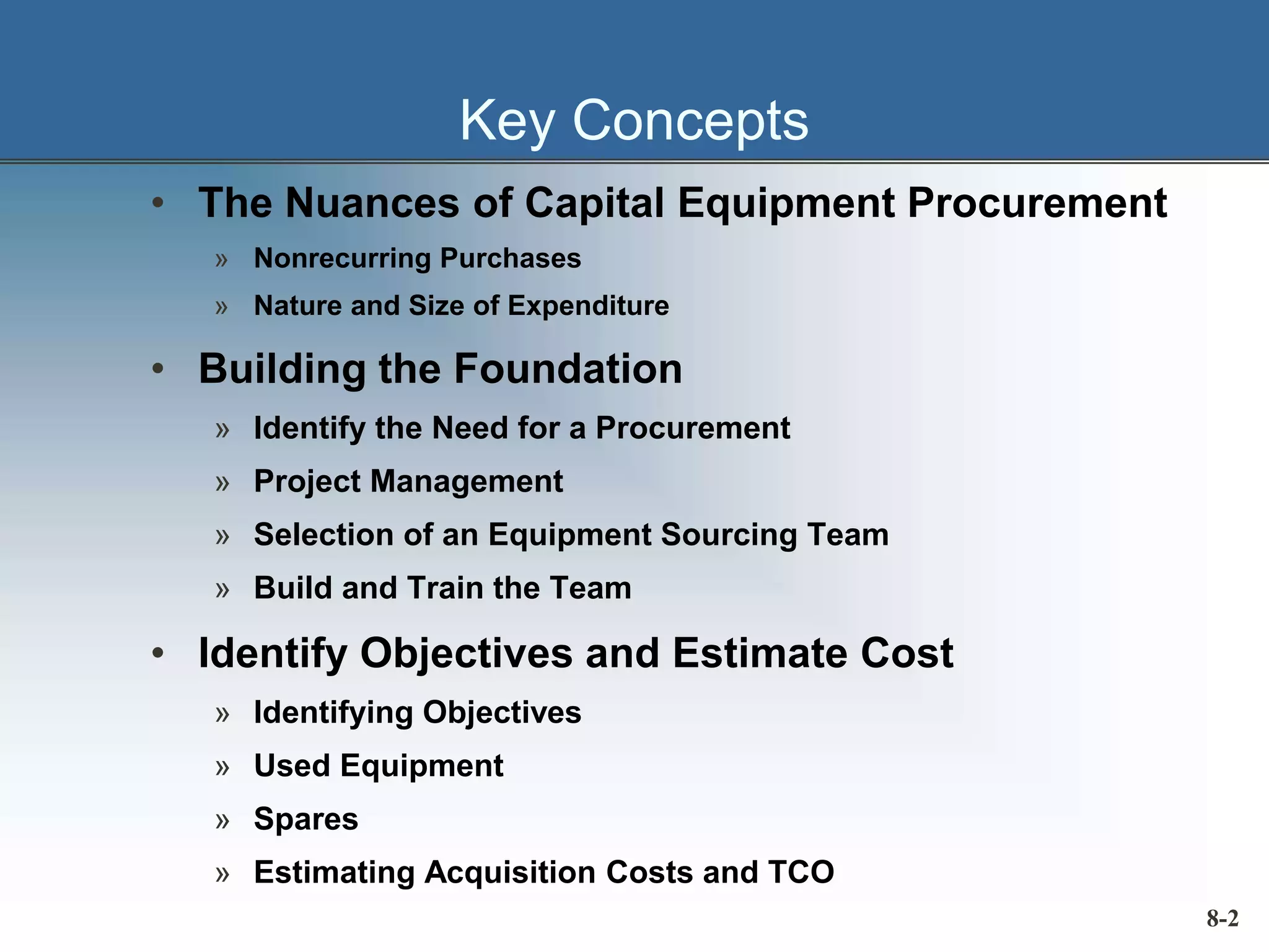 Chapter 8 The Procurement of Equipment | PPTX