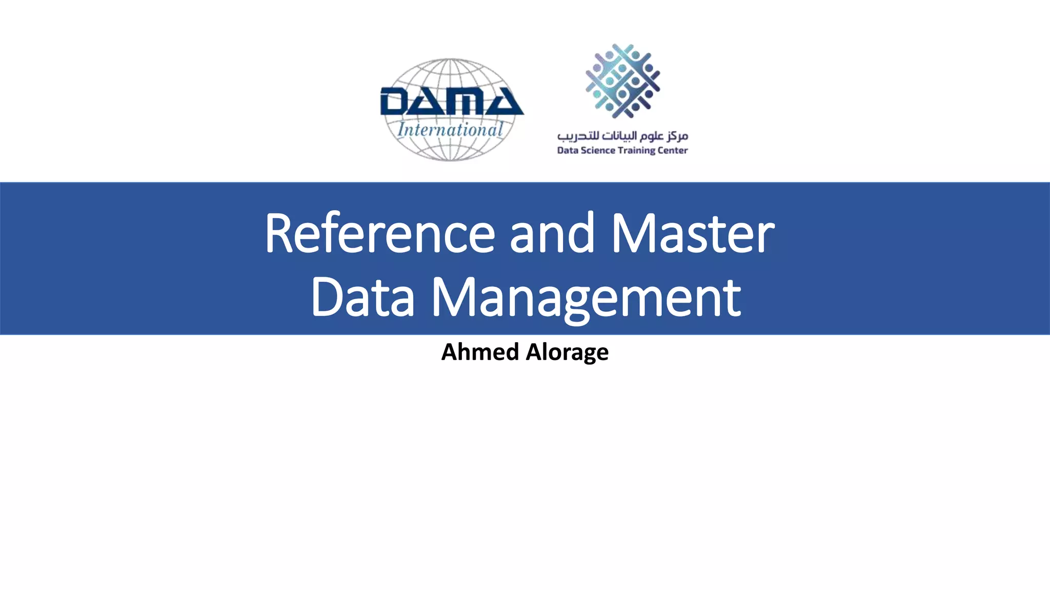 Chapter 8: Reference and Master Data Management | PPTX
