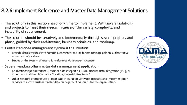 Chapter 8: Reference and Master Data Management | PPT