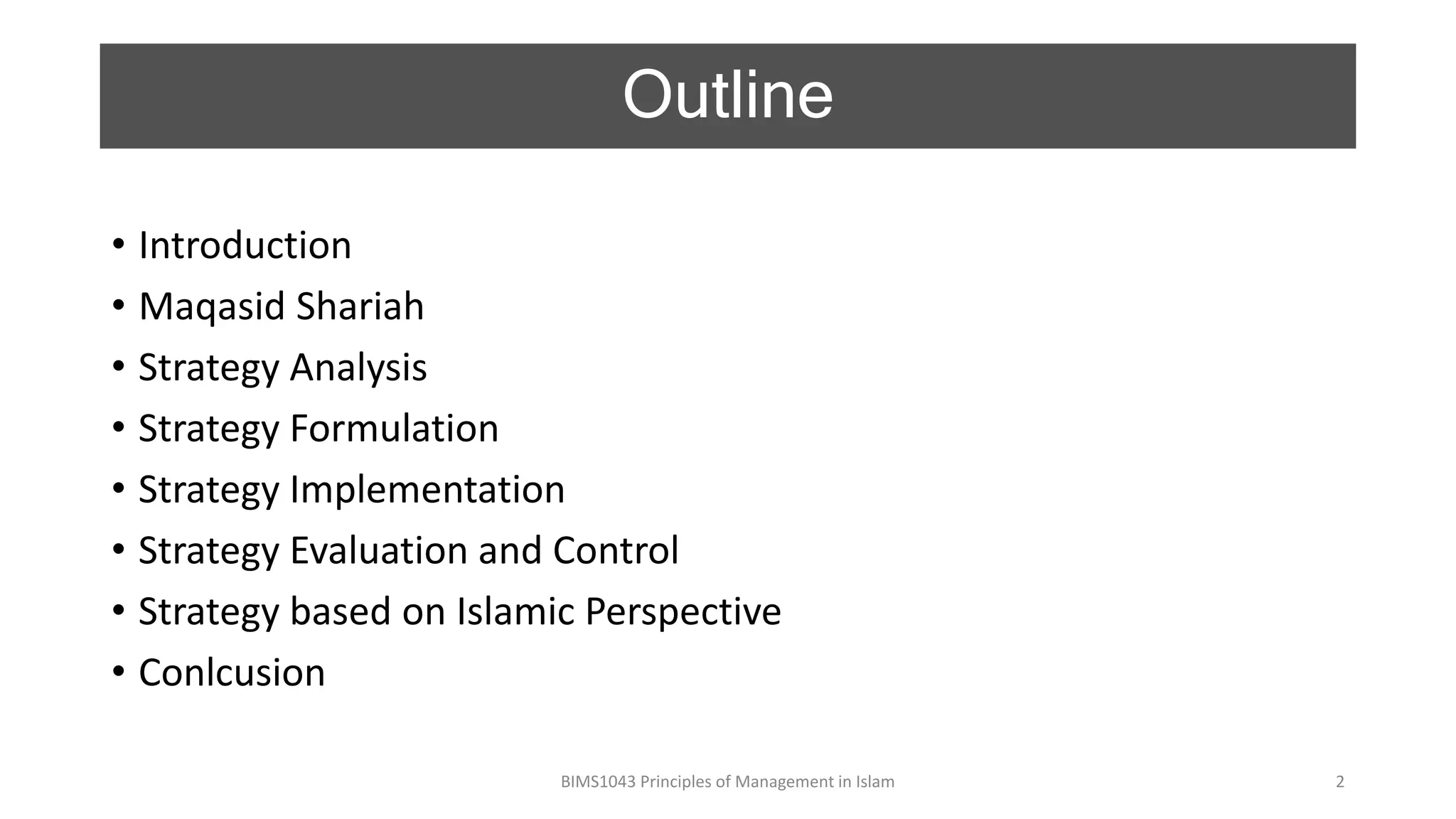 CHAPTER 8. Strategic Management in Islamic Perspective | PPTX