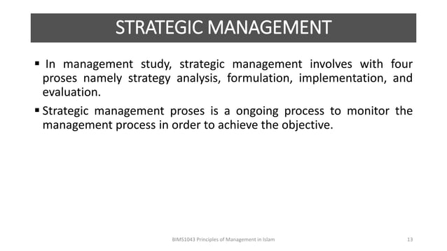 CHAPTER 8. Strategic Management in Islamic Perspective | PPT