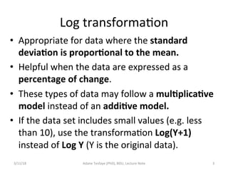 Data transformations log transformations | PDF