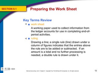 Chapter 8 - 6 column worksheet accounting | PPTX