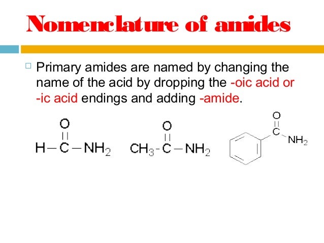 Amides Structures And Names