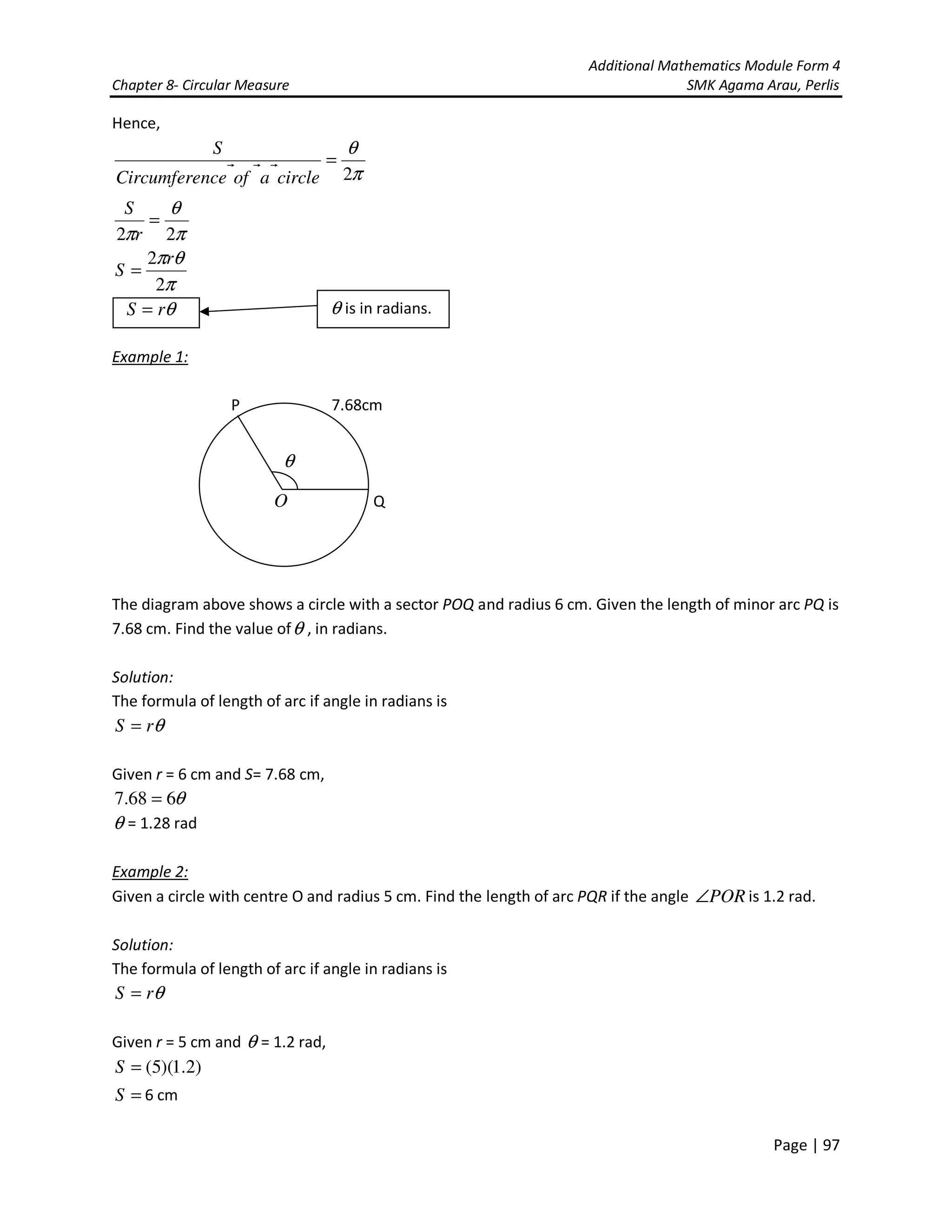 Chapter 8 circular measure | PDF