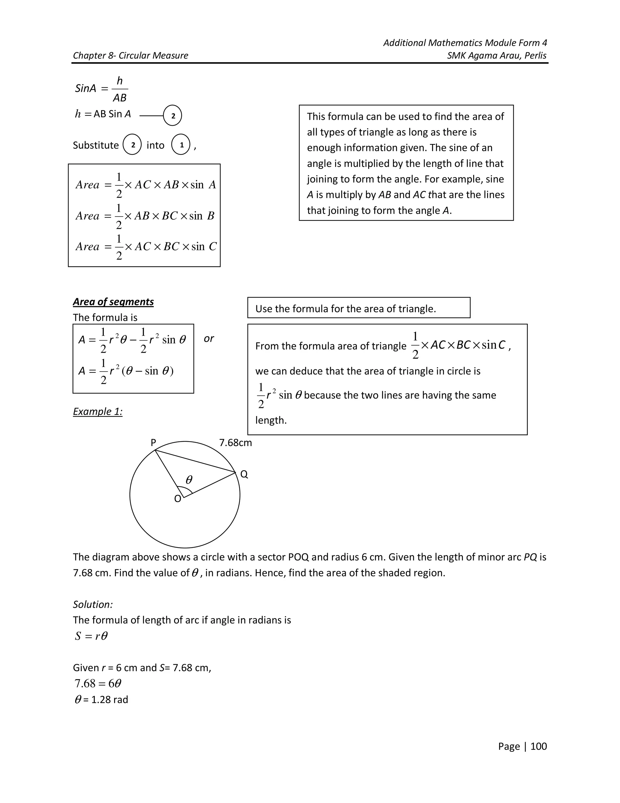 Chapter 8 circular measure | PDF