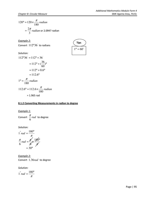 Chapter 8 circular measure | PDF