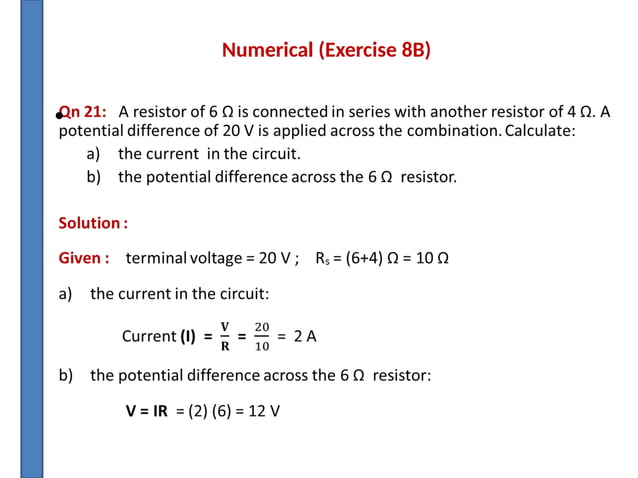 Chapter 8 - Current Electricity.pptx with numericals | PPT