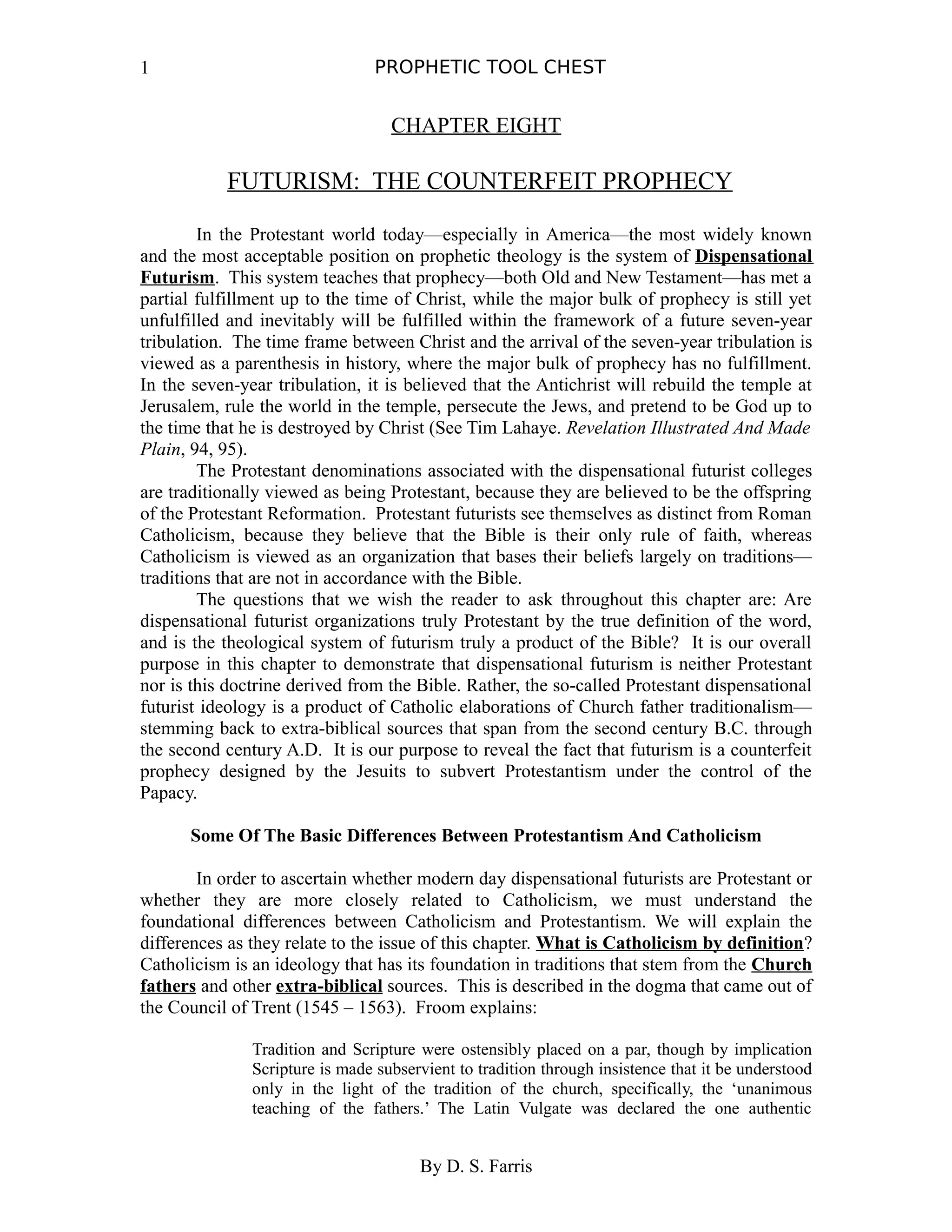 Chapter8 futurism - the counterfeit prophecy | PDF