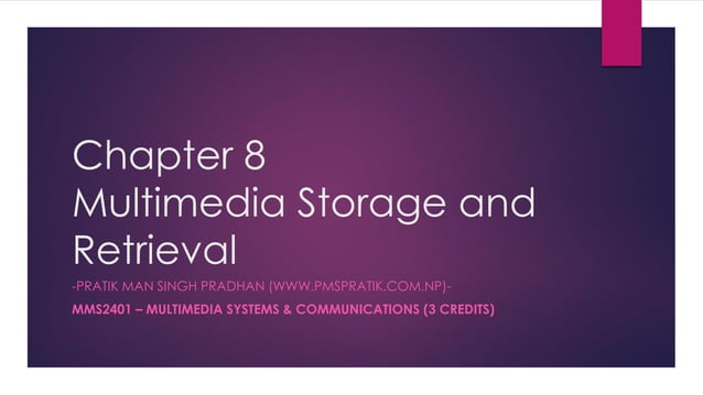 Chapter 8 - Multimedia Storage and Retrieval | PDF | Databases | Computer Software and Applications