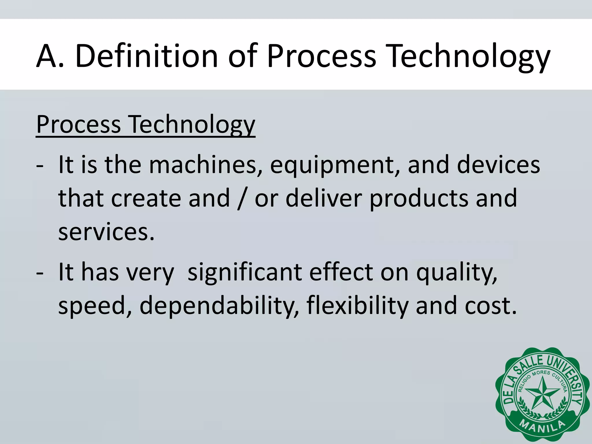Operations Management - Process Technology | PDF