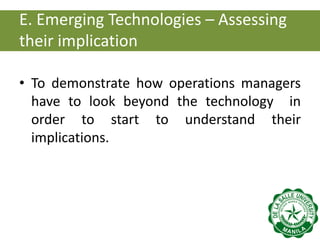 Operations Management - Process Technology | PDF