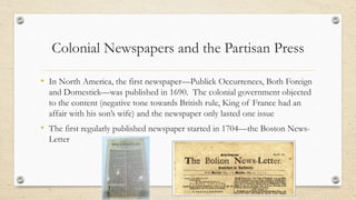 Chapter 8 Newspapers- The Rise and Decline of Modern Journalism | PPTX