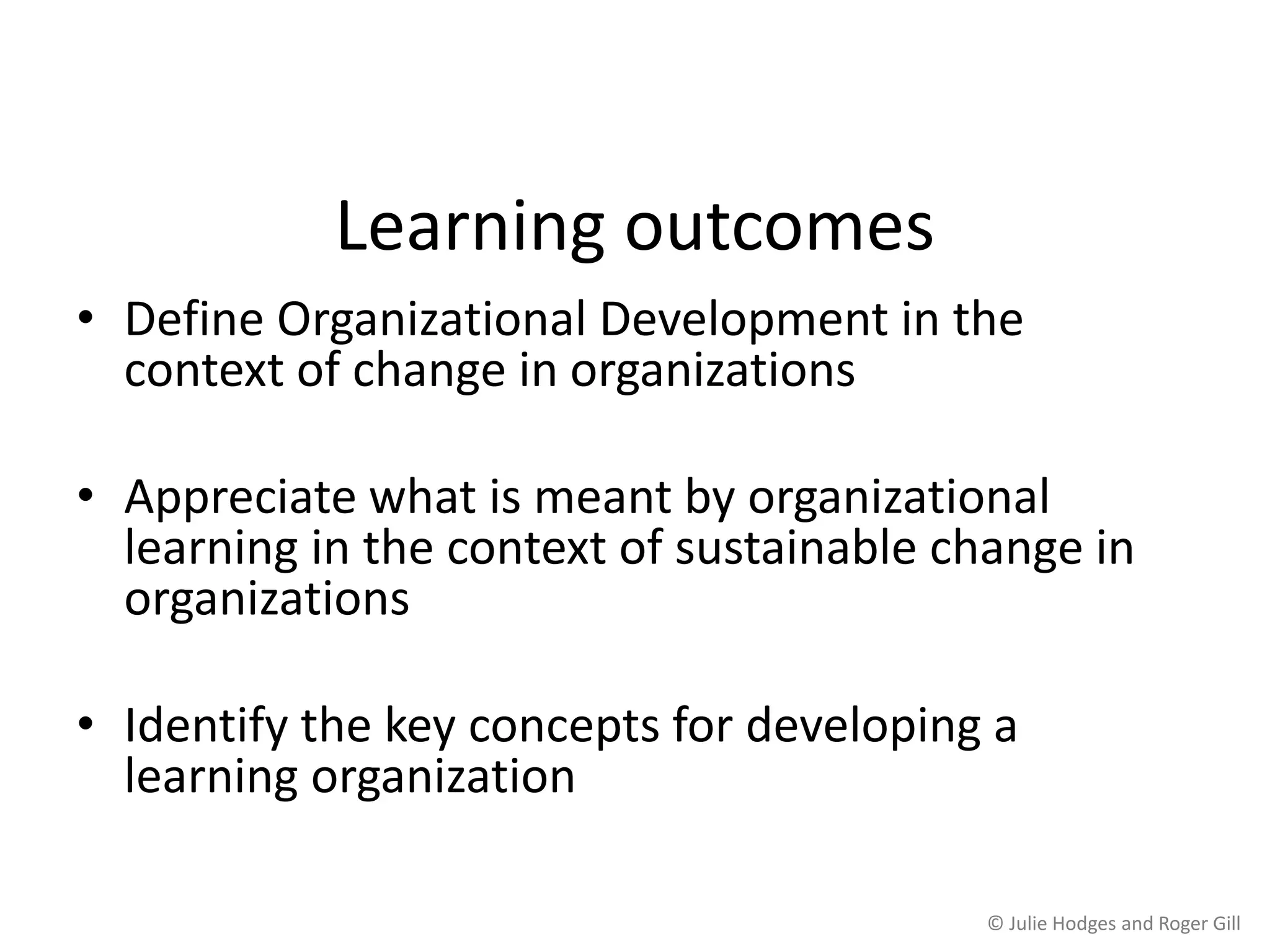 Chapter 8 organizational development (od) and organizational learning | PPT