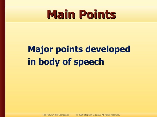 Chapter 8 - Organizing the Body of the Speech | PPT