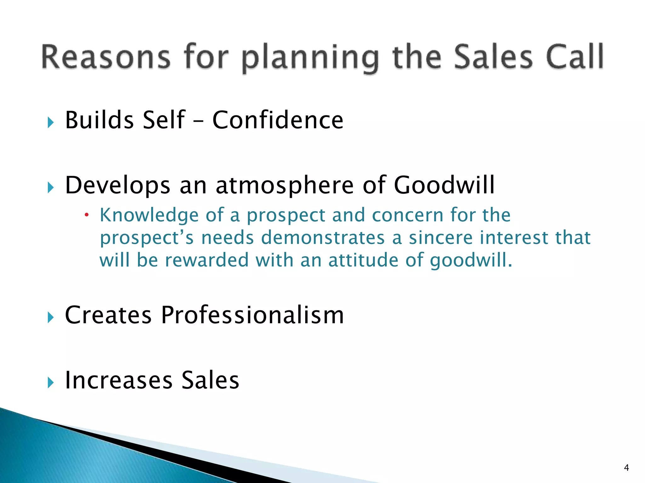 Planning the Sales Call | PPTX