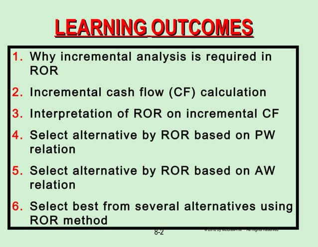 Chapter 8 ror analysis for multiple alternatives | PPT | Business ...