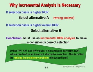 Chapter 8 ror analysis for multiple alternatives | PPT
