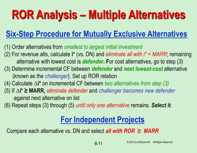 Chapter 8 - ROR Analysis for Multiple Alternatives.ppt