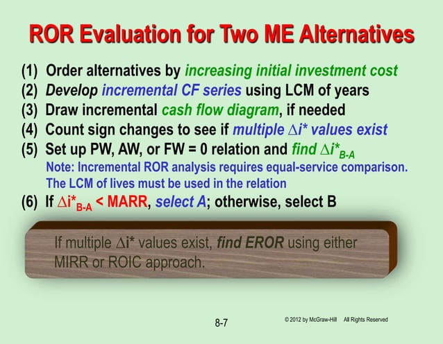 Chapter 8 - ROR Analysis for Multiple Alternatives.ppt