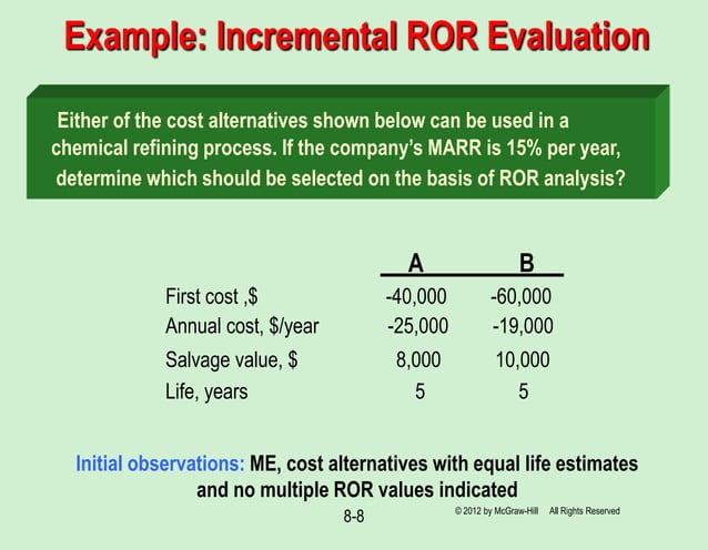 Chapter 8 - ROR Analysis for Multiple Alternatives.ppt