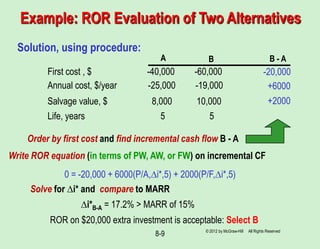 Chapter 8 - ROR Analysis for Multiple Alternatives.ppt