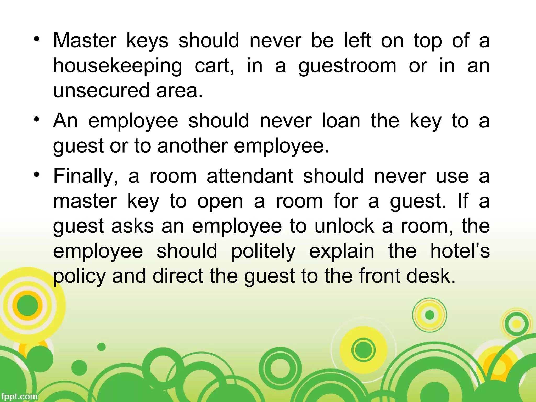HOUSEKEEPING OPERATION: SAFETY AND SECURITY | PPT