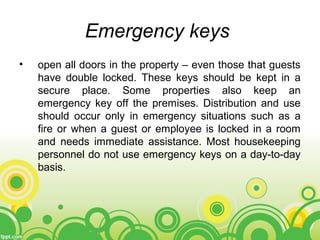 HOUSEKEEPING OPERATION: SAFETY AND SECURITY | PPT