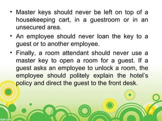 HOUSEKEEPING OPERATION: SAFETY AND SECURITY | PPT