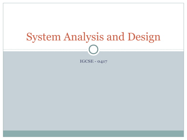 Chapter 8 system analysis and design | PPT