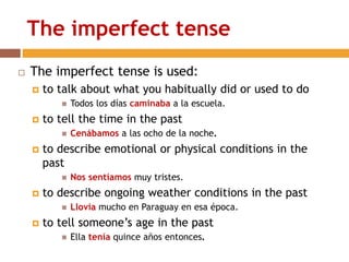 Chapter 8 The imperfect tense | PPT