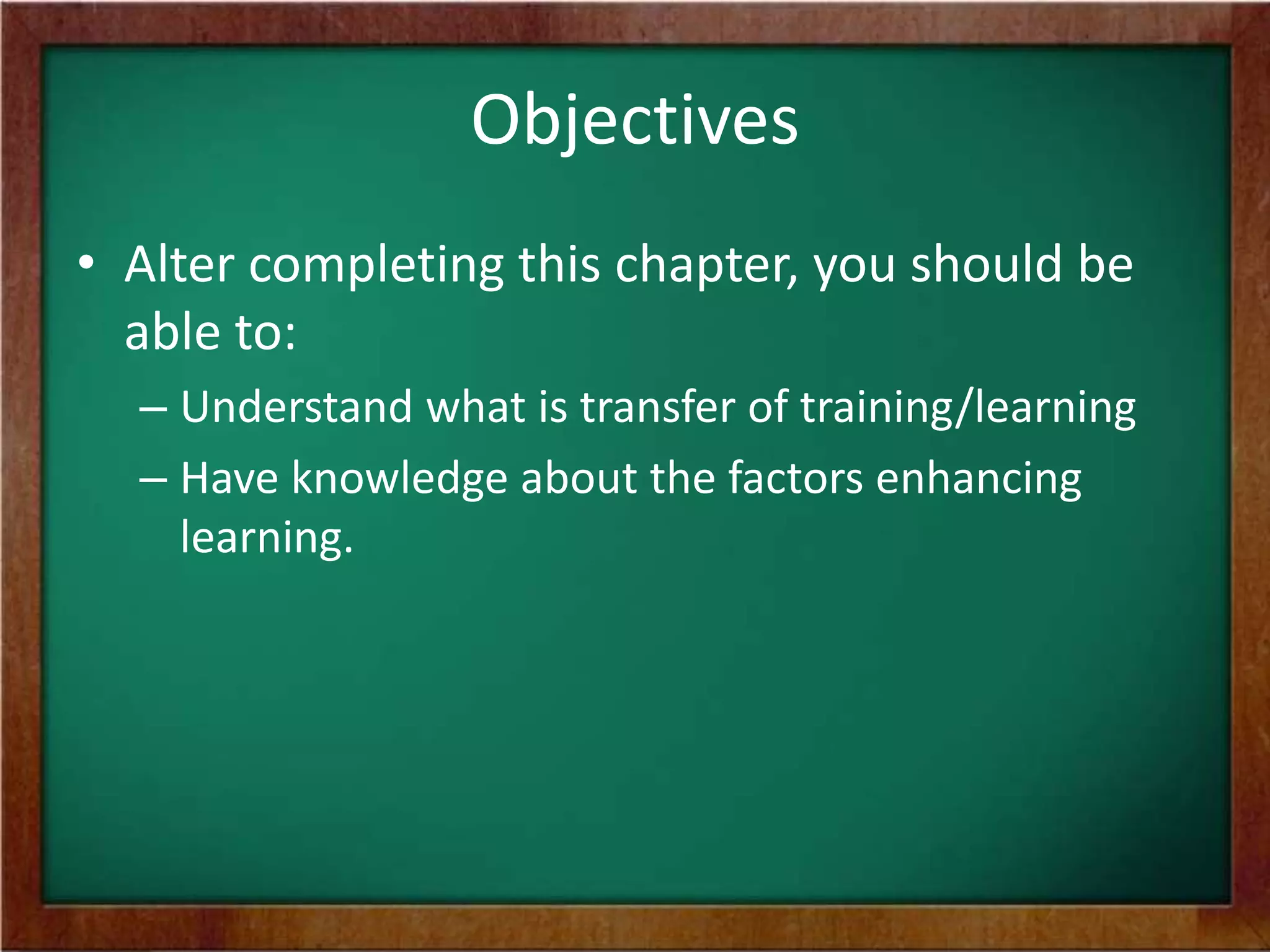 Transfer of Training | PPTX