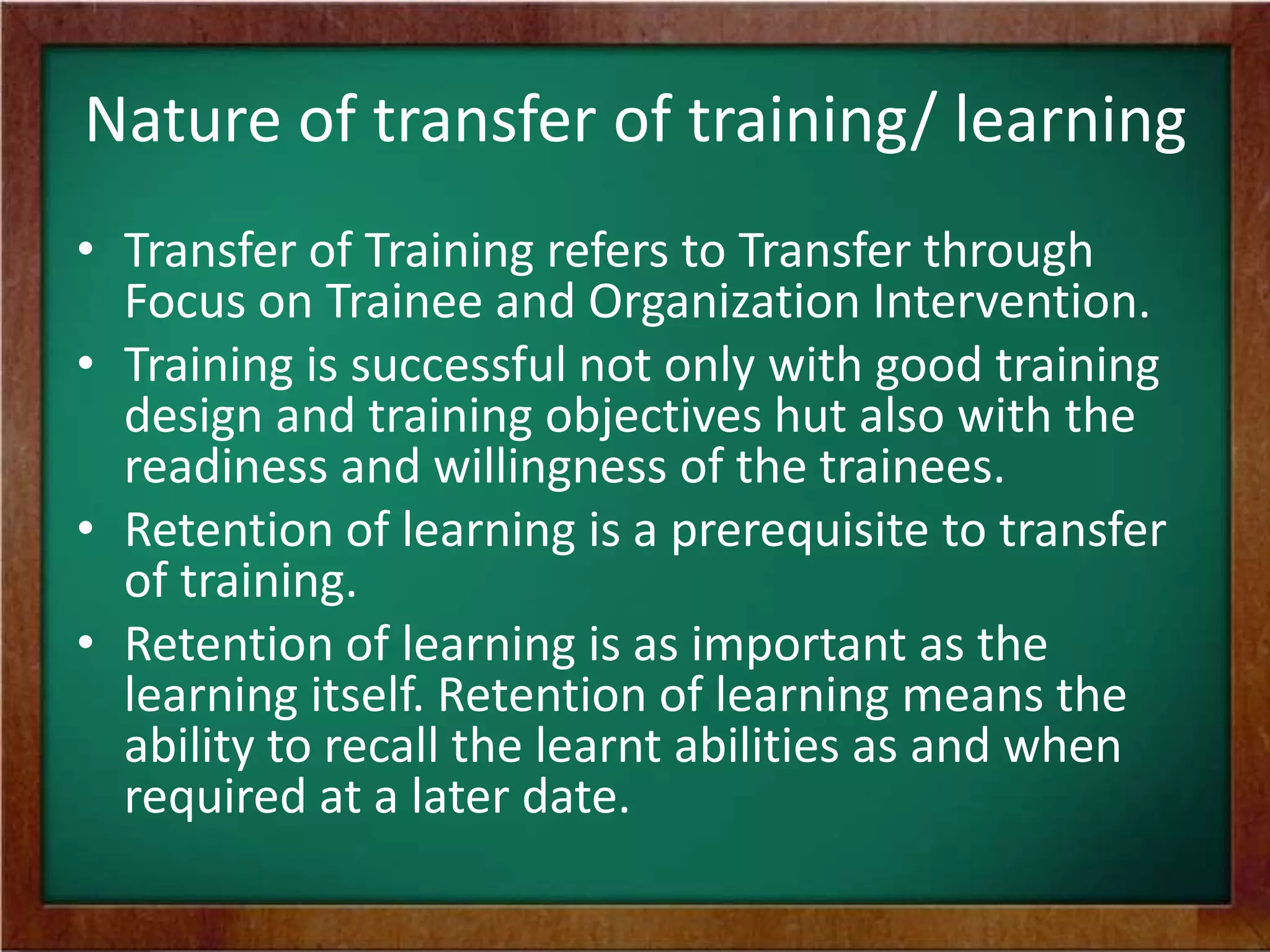 Transfer of Training | PPTX