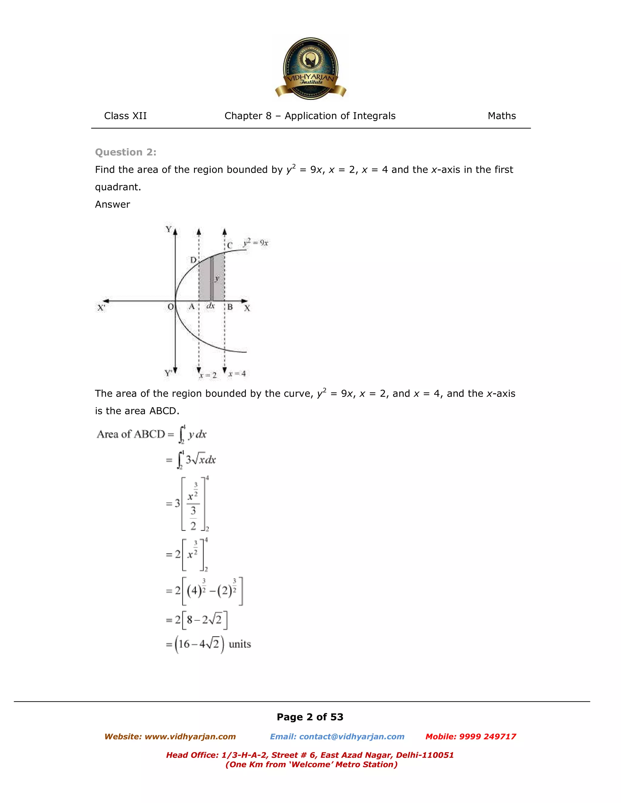 Chapter 8 application_of_integrals | PDF