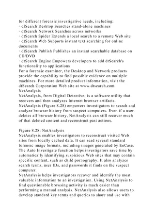 Chapter 8 Common Forensic ToolsOverviewIn this chapter, youl.docx