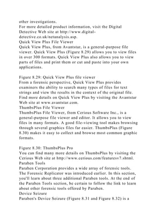 Chapter 8 Common Forensic ToolsOverviewIn this chapter, youl.docx